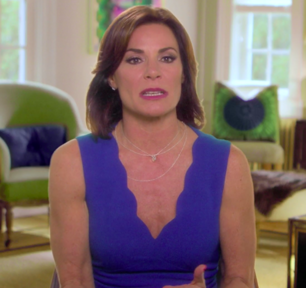 Countess LuAnn de Lesseps Blue Scallop Dress | Big Blonde Hair