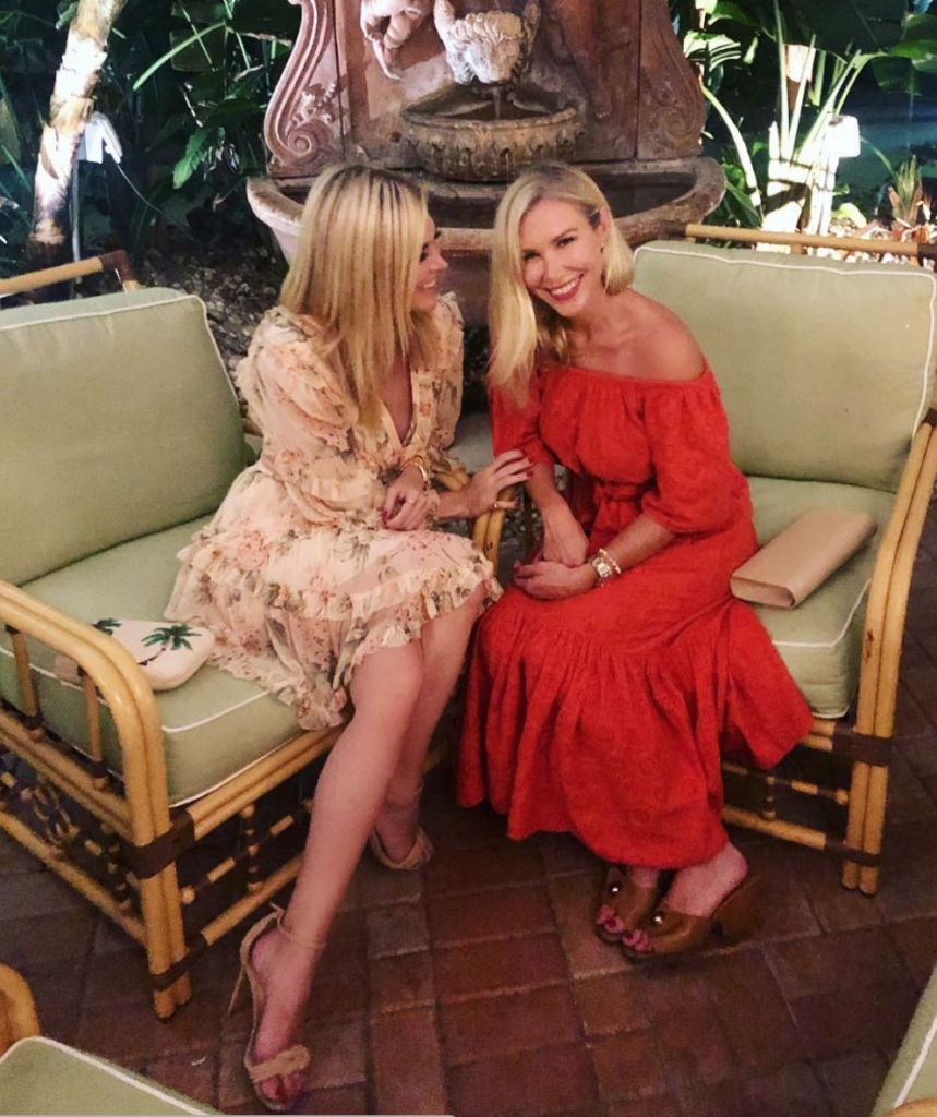 Tinsley Mortimer’s Pink Floral Dress on Instagram | Big Blonde Hair