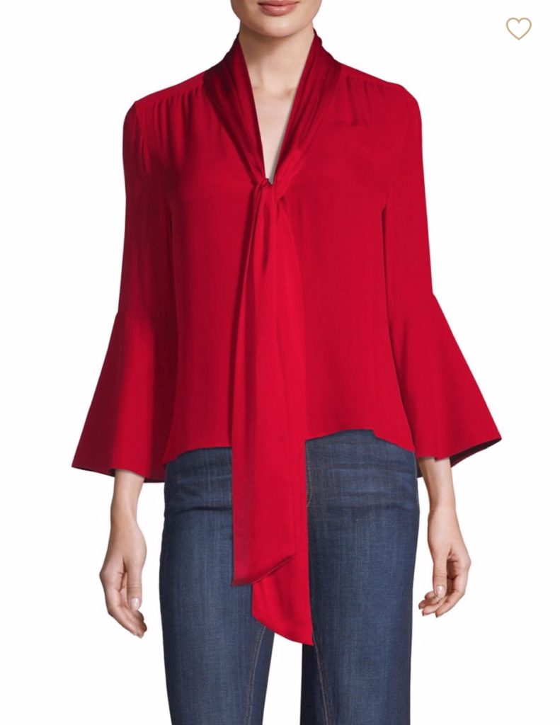 Abby Huntsman's Red Bell Sleeve Top | Big Blonde Hair