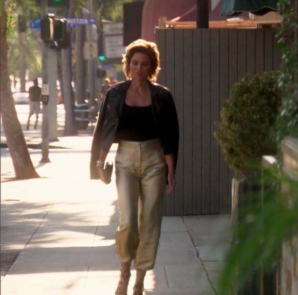 Lisa Rinna's Gold Pants | Big Blonde Hair