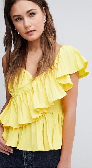 Danielle Olivera’s Yellow Ruffle Top | Big Blonde Hair