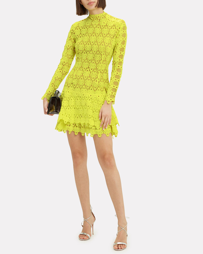 Tinsley Mortimer’s Neon Yellow Lace Dress | Big Blonde Hair