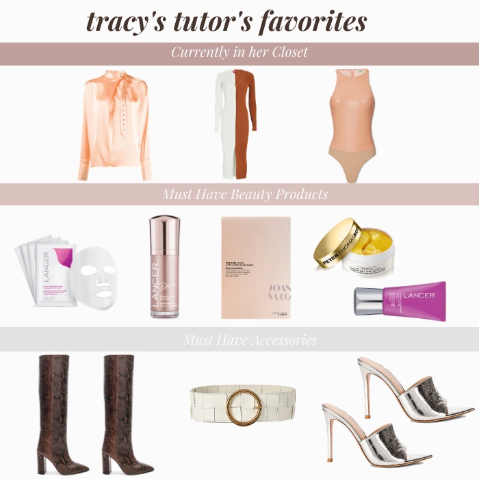 Tracy Tutor's Peach Silk Buckle Blouse | Big Blonde Hair