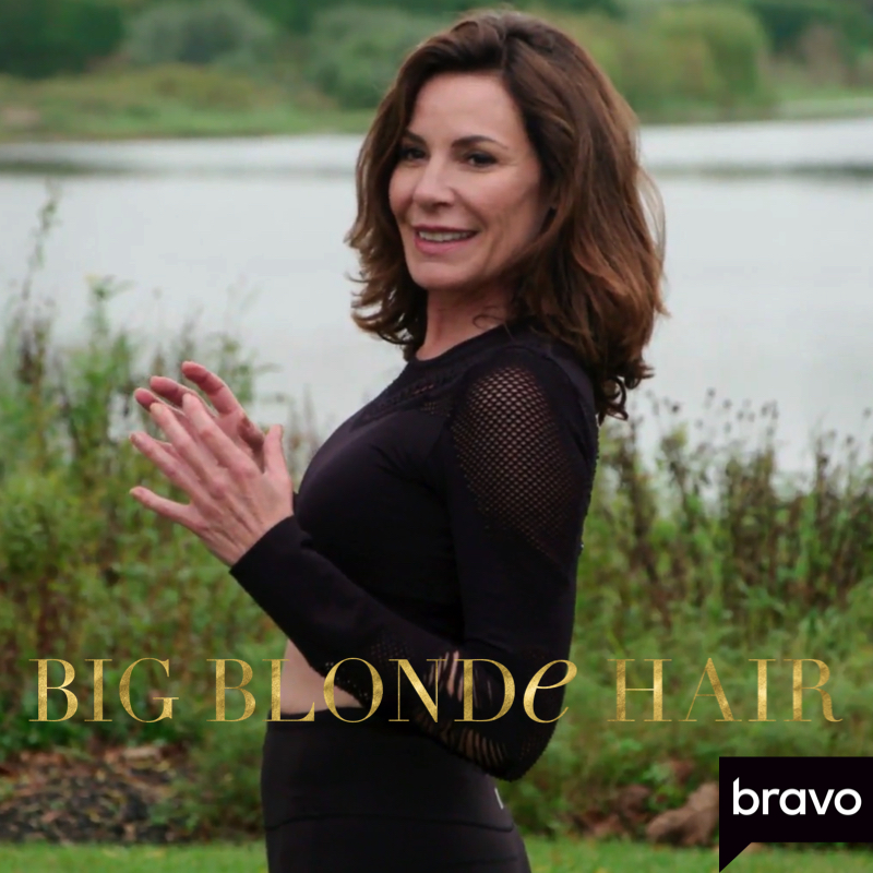 Luann de Lesseps’ Black Mesh Workout Top | Big Blonde Hair