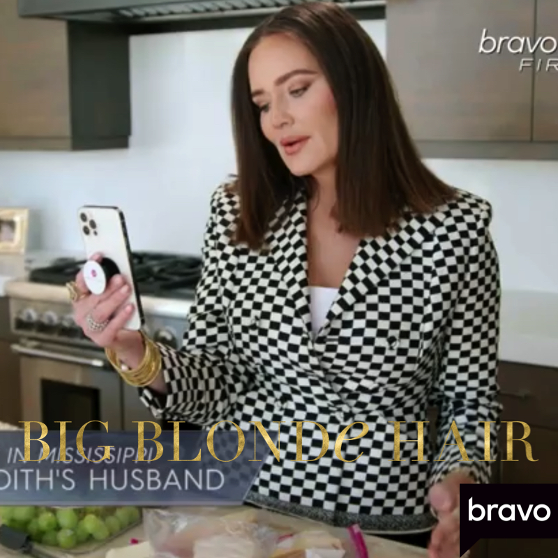 Meredith Marks’ Black and White Checkered Blazer | Big Blonde Hair