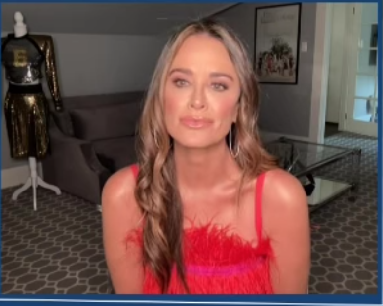 Kyle Richards' Red Feather Dress on WWHL