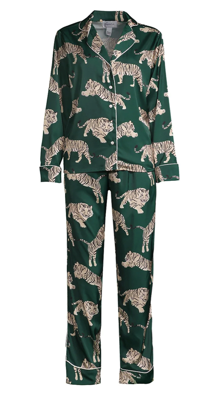 Jen Shah’s Green Tiger Print Pajamas | Big Blonde Hair