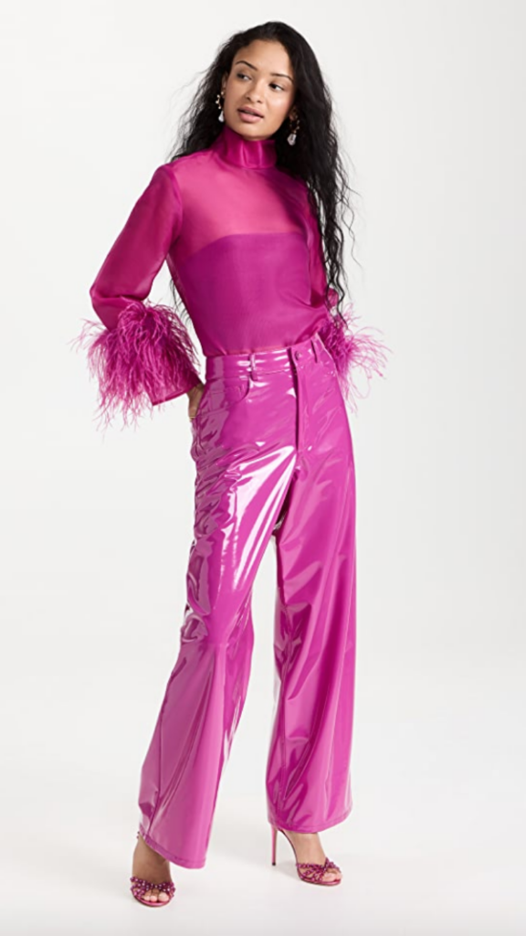 Lindsay Hubbard's Pink Sheer Feather Top