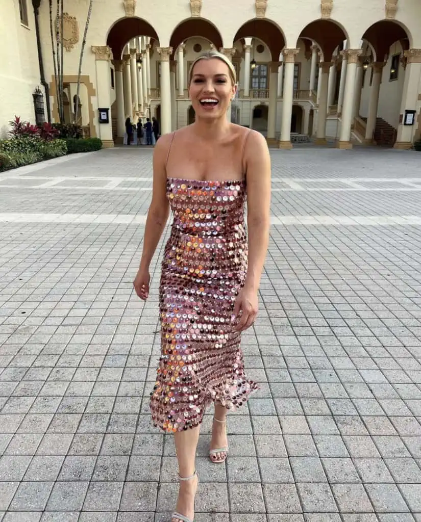 Lindsay Hubbard's Pink Sequin Disc Dress