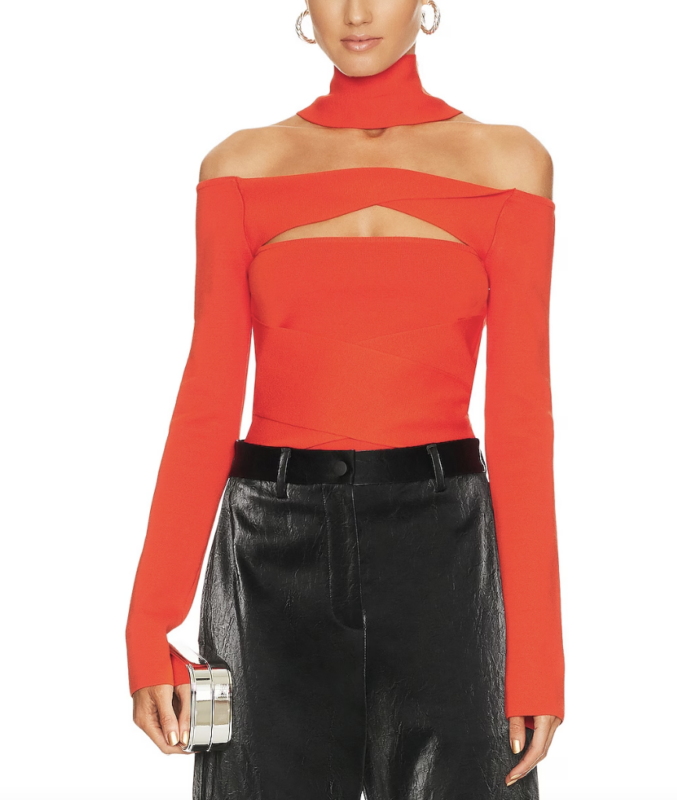 Kyle Richards' Red Cutout Confessional Top