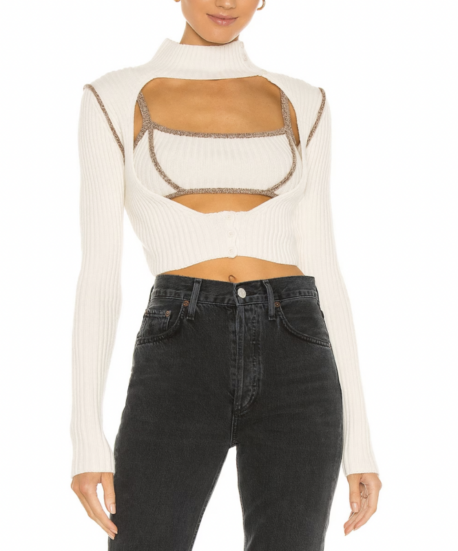 Whitney Rose's Ivory Cutout Sweater