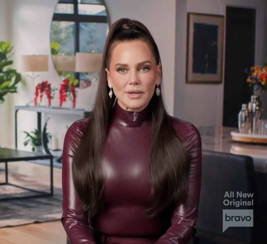 Meredith Marks' Maroon Latex Confessional Top
