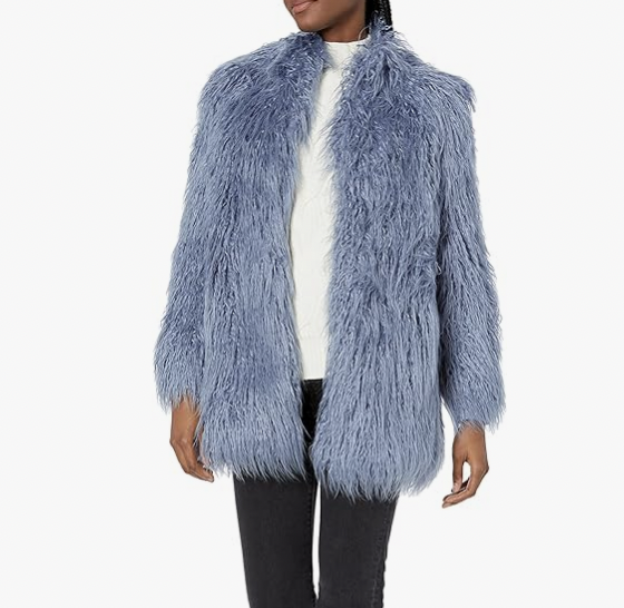 Garcelle Beauvais' Blue Fur Coat