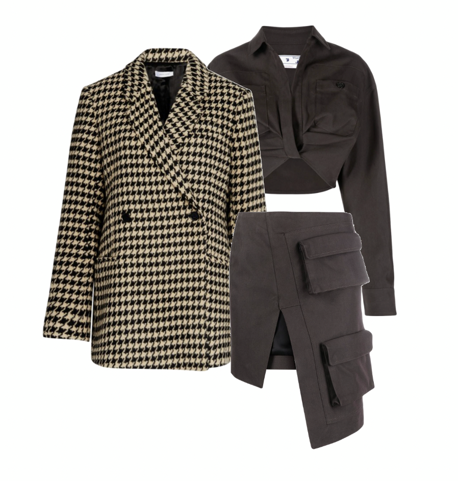 Tracy Tutor's Crop Top & Skirt Set with Blazer
