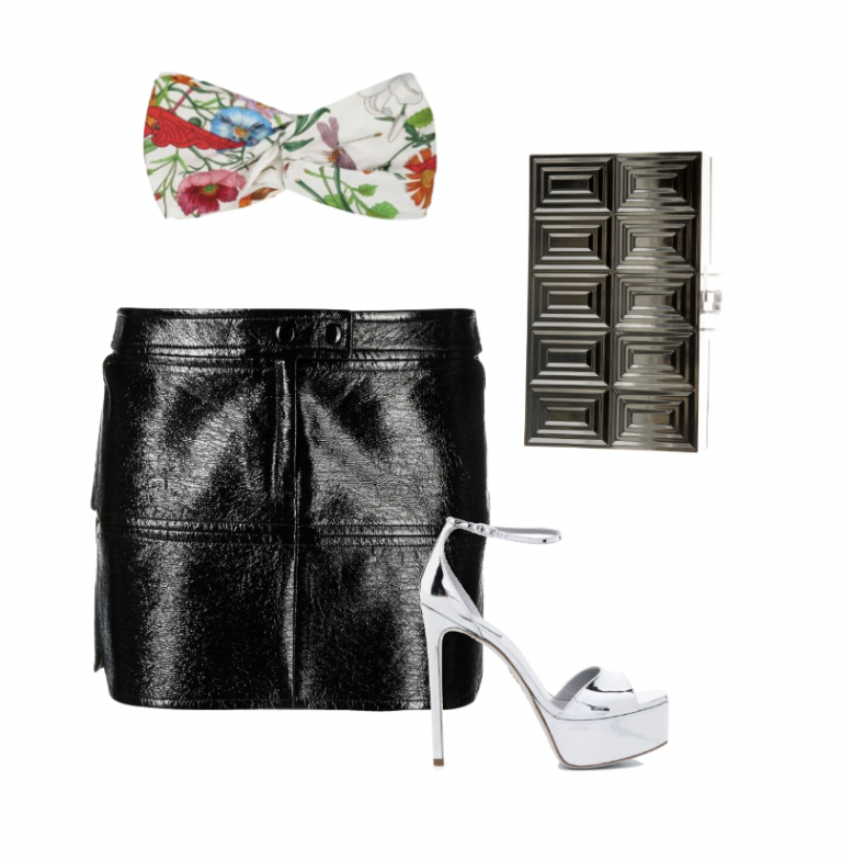 Meredith Marks' Black Leather Mini Skirt