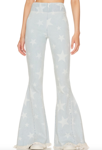 Brynn Whitfield's Turquoise Star Print Pants
