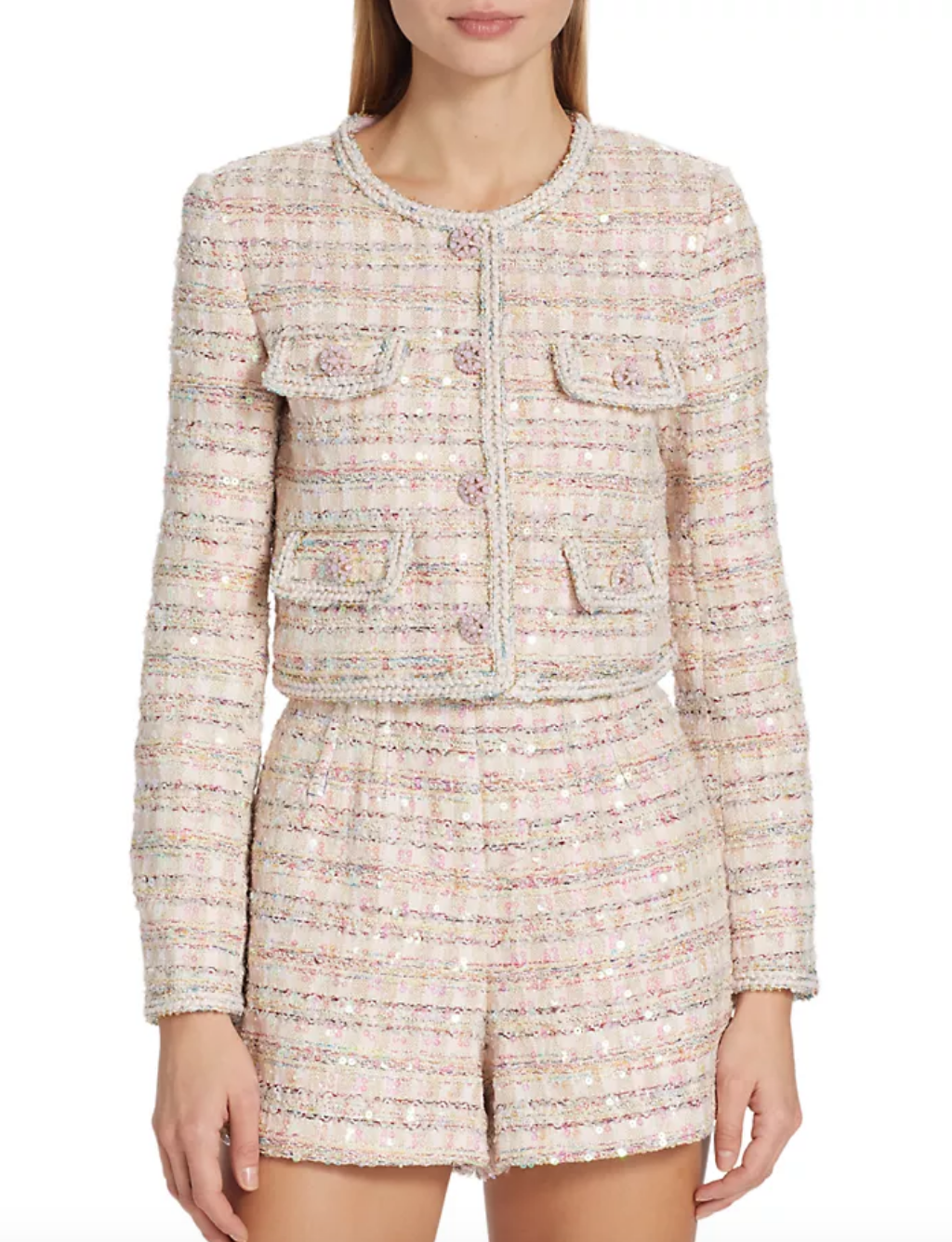 Venita Aspen's Pink Tweed Jacket on WWHL