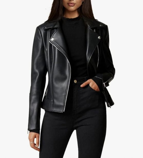 Kenya Moore's Black Leather Jacket