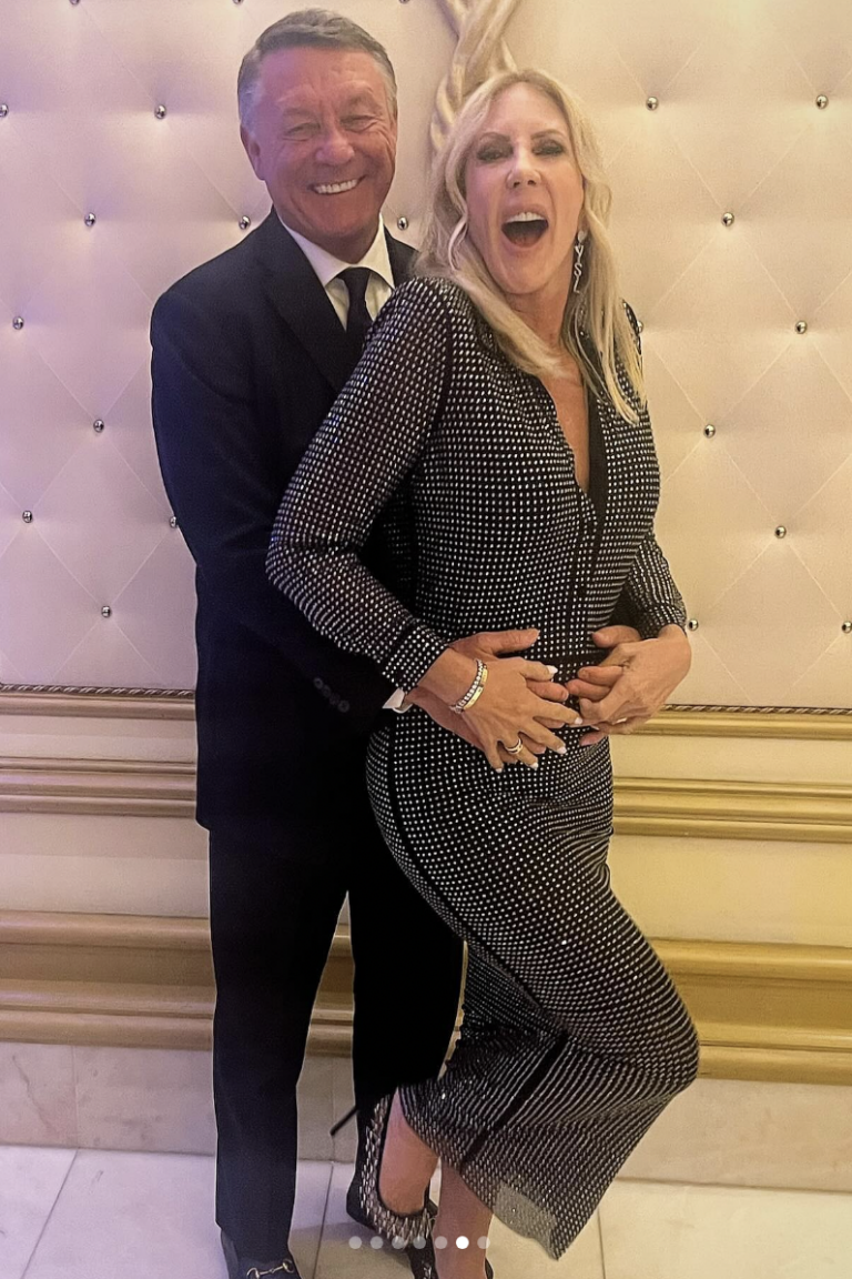 Vicki Gunvalson's Long Crystal Embellished Shirt Dress