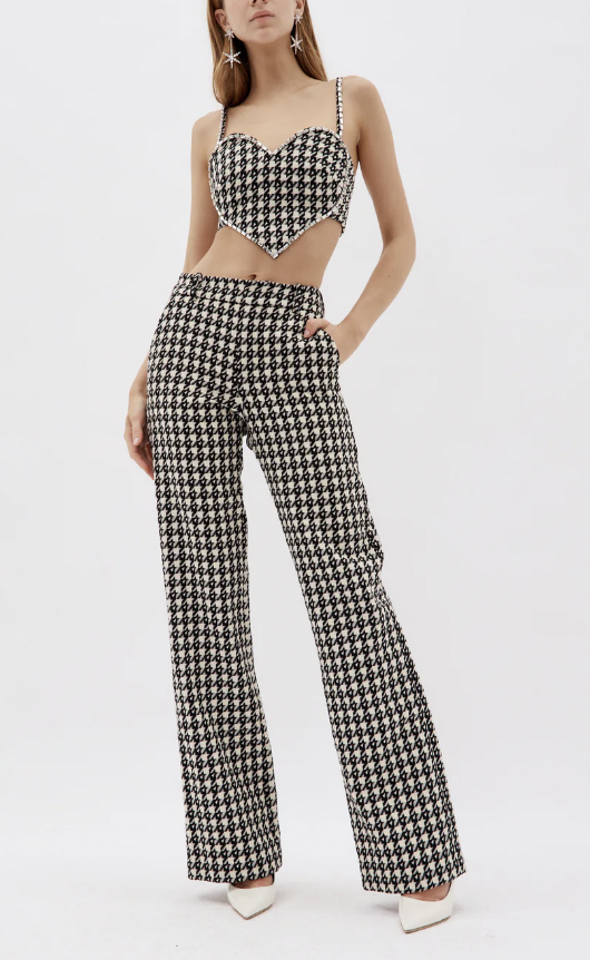 Taleen Marie's Houndstooth Crop Top & Pants Set
